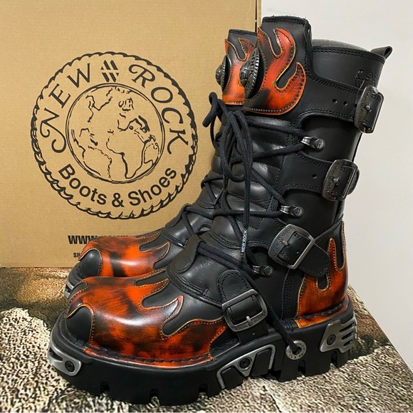 New Rock | Shoes | Nib New Rock Black Reactor Boots Size 39 | Poshmark